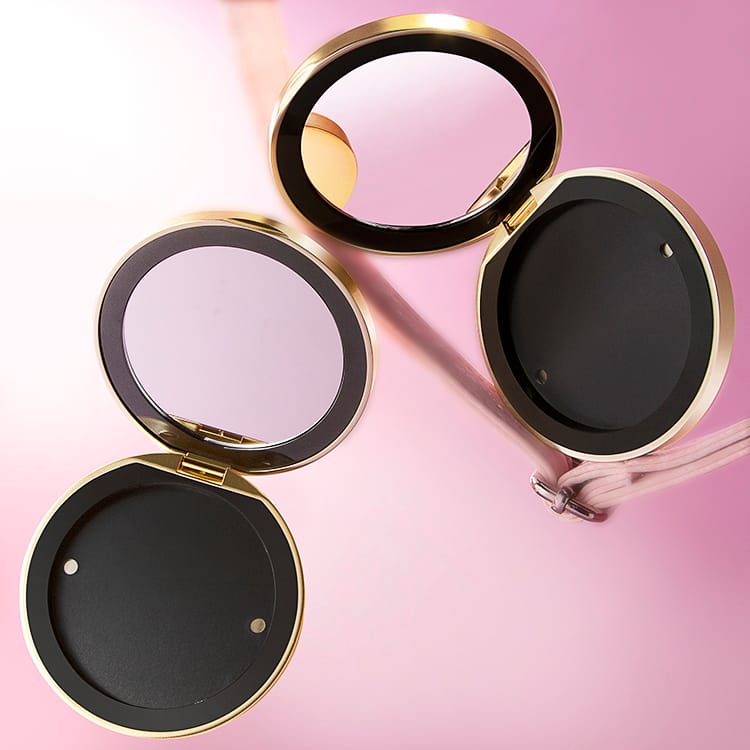 Wholesale vintage compact powder case with magnetic closure