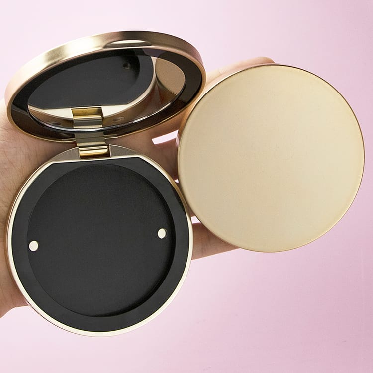 Wholesale vintage compact powder case with magnetic closure