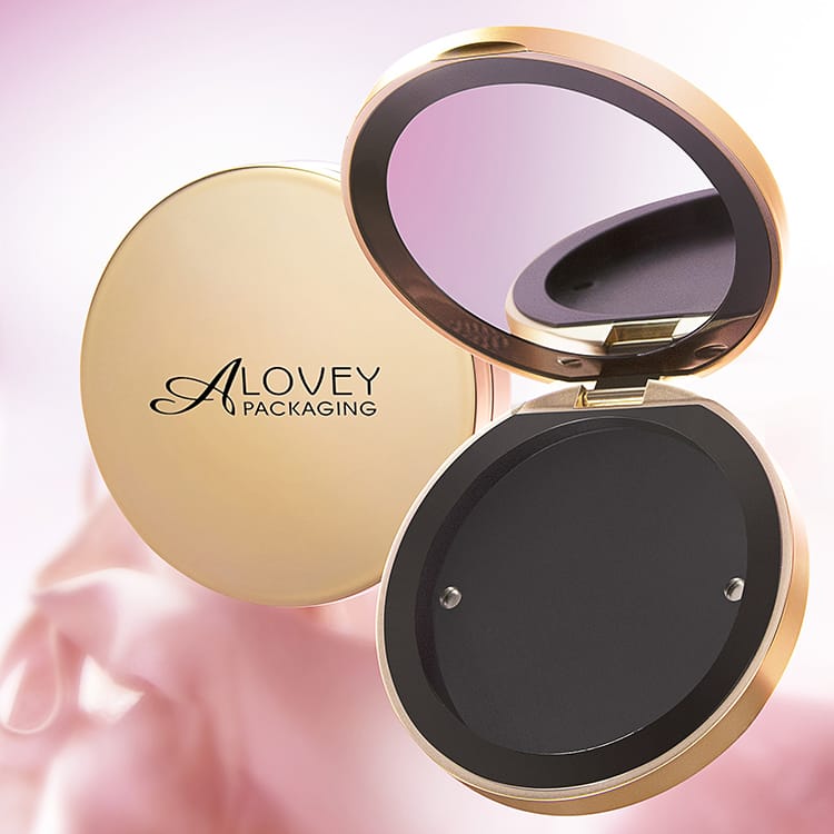 Wholesale vintage compact powder case with magnetic closure